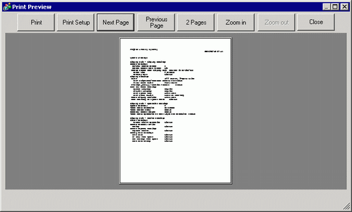 35.2.1 Procedure - Printing the Project Settings