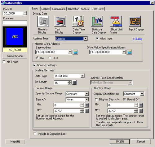 14.11.1.2 Numeric Display - Basic Settings/Extended
