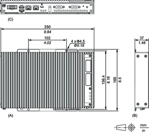 外形寸法 - PS6000 Series Basic Box/Model